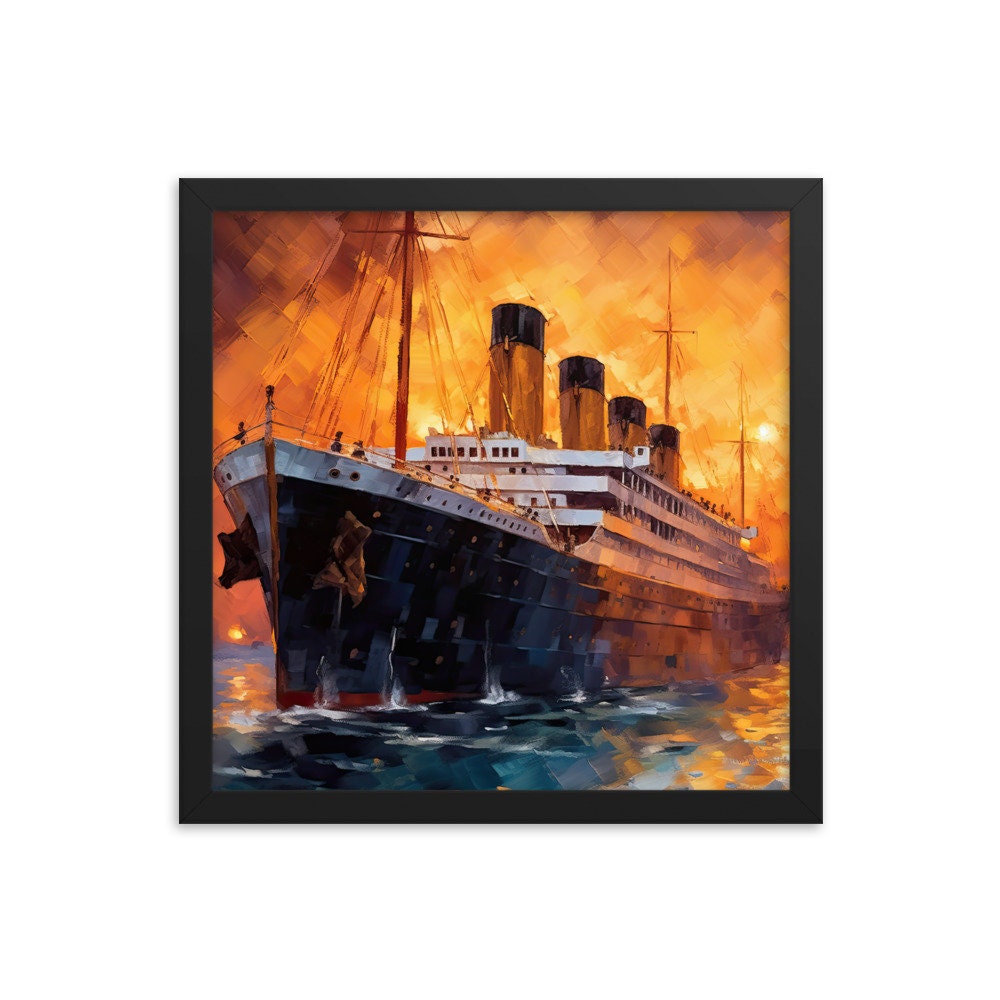 The Last Sunset RMS Titanic, April 14, 1912 Framed Original Artwork the ...