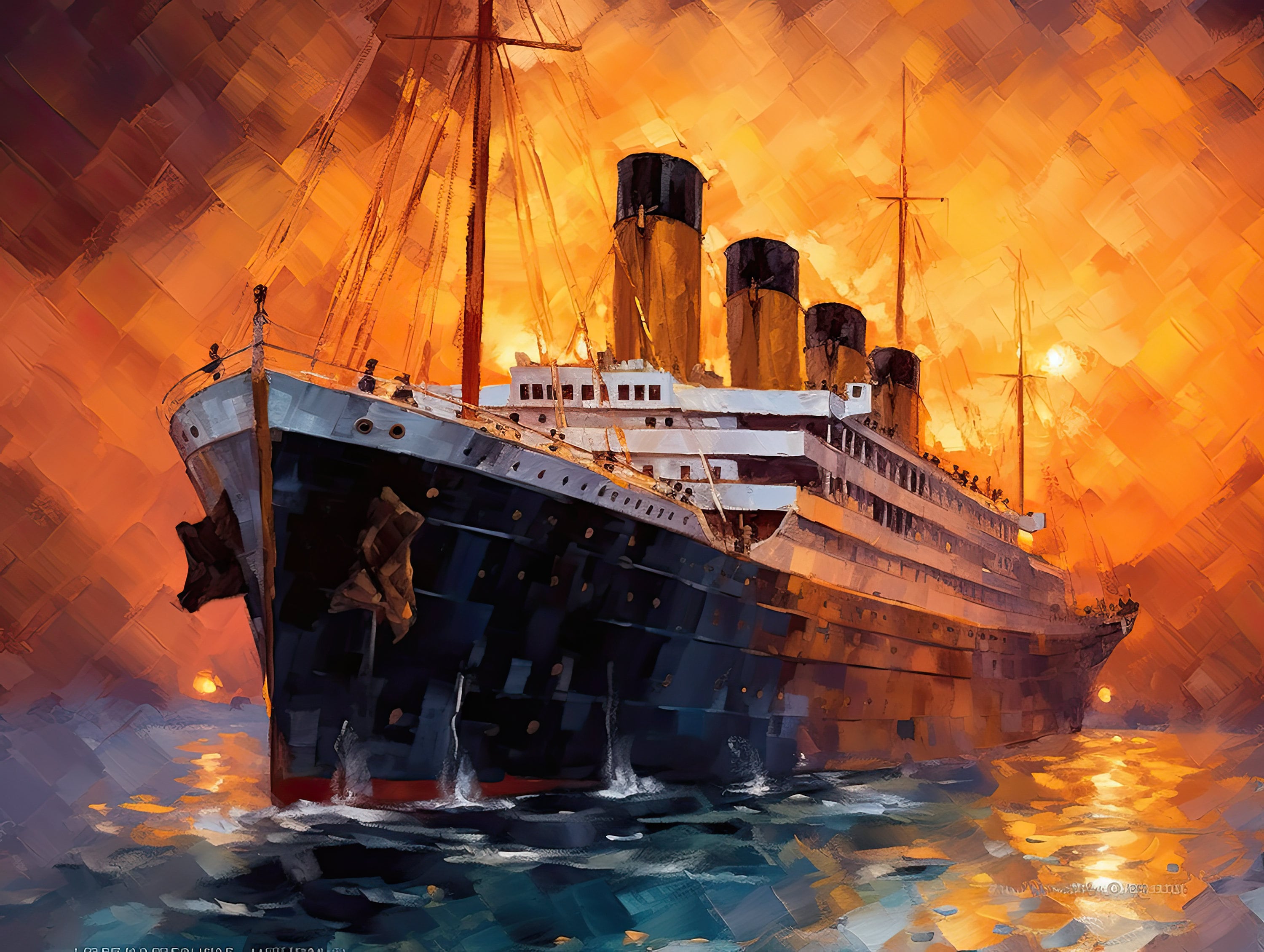 The Last Sunset RMS Titanic, April 14, 1912, Gallery Artwork the ...