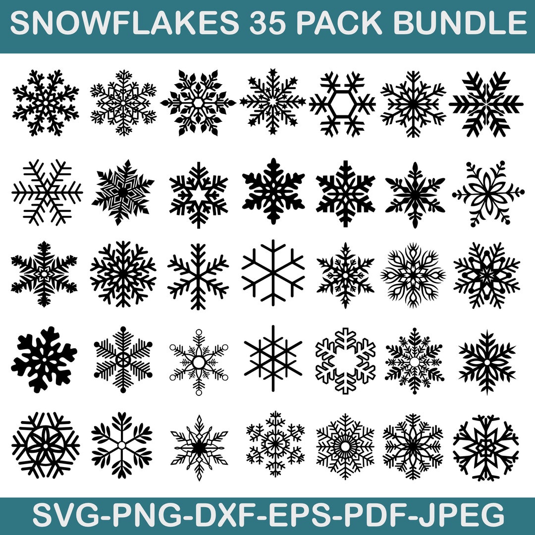 Snowflake SVG BUNDLE, Snowflakes for Digital Download, Winter SVG ...