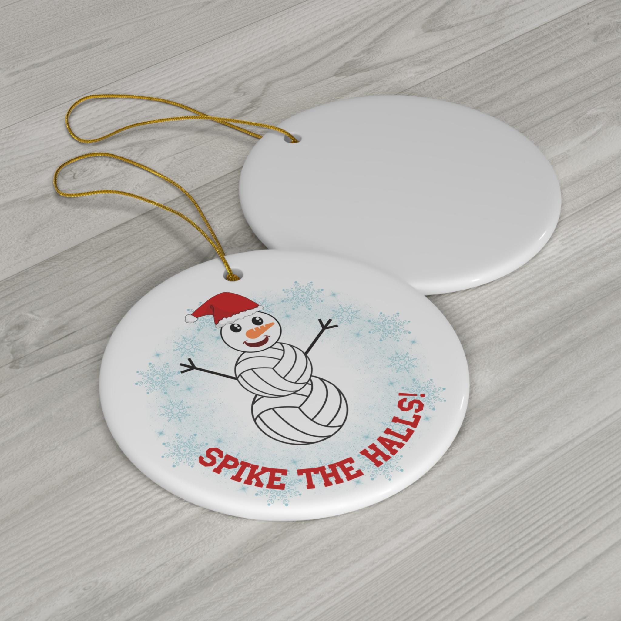 Snowman Ornament for Volleyball Player or Coach as Christmas Gift or ...