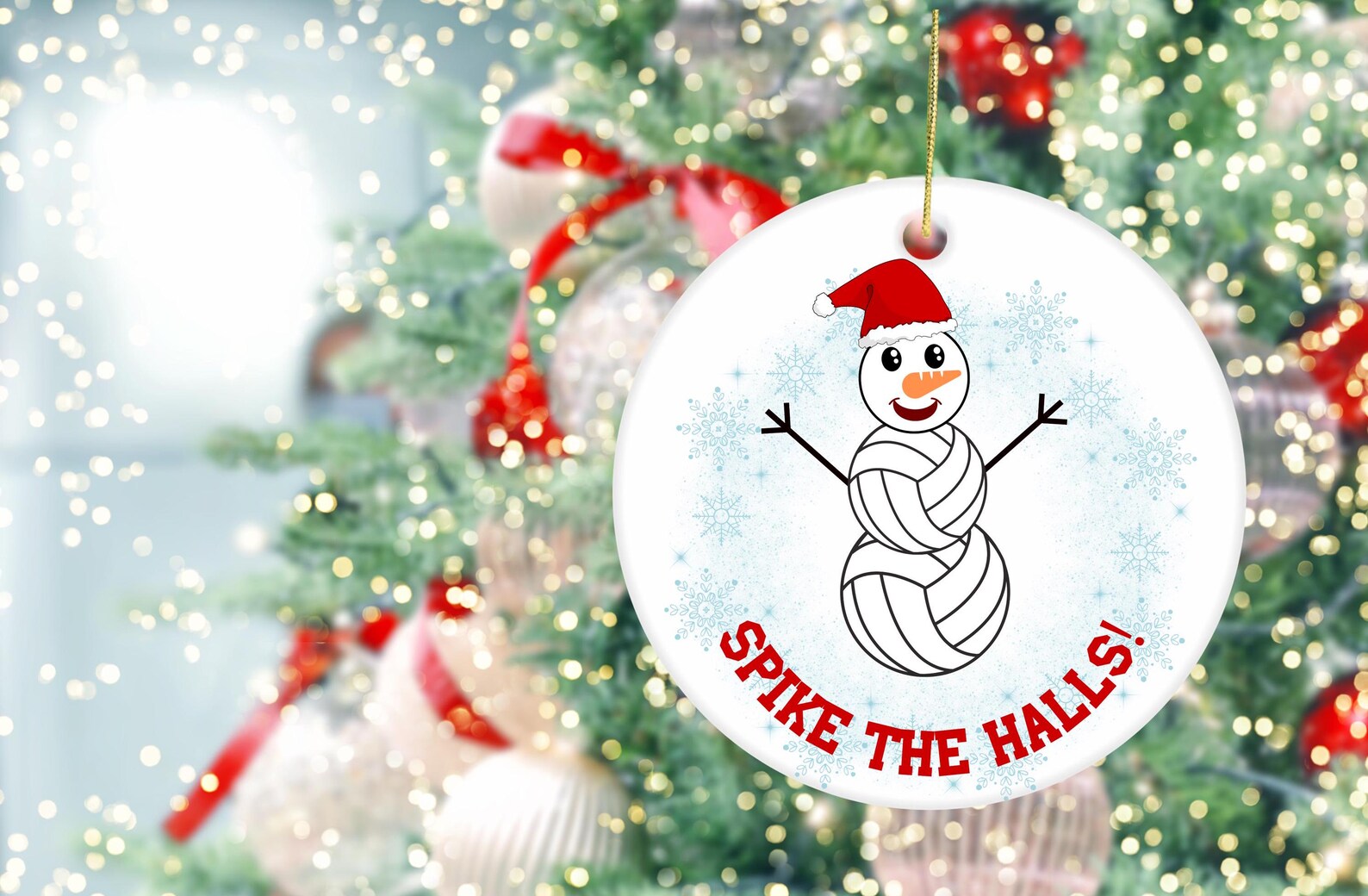 Snowman Ornament for Volleyball Player or Coach as Christmas Gift or ...