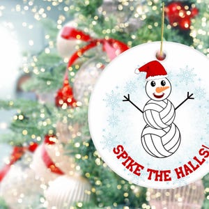 Snowman Ornament for Volleyball Player or Coach as Christmas Gift or ...