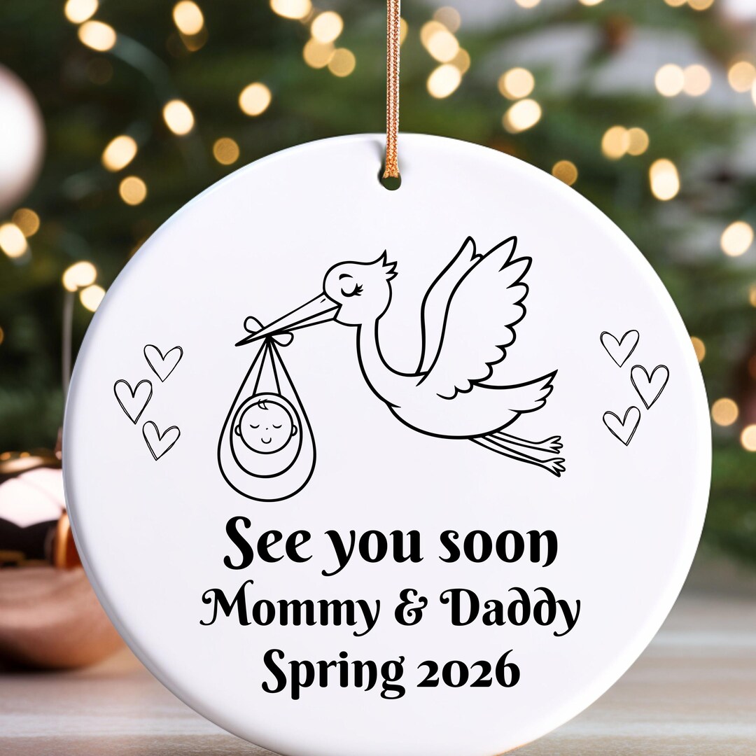 Personalized Baby Announcement Ornament, Christmas Gift for Expecting ...