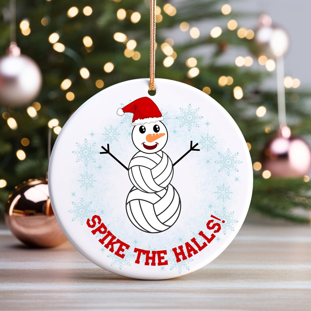 Snowman Ornament for Volleyball Player or Coach as Christmas Gift or ...