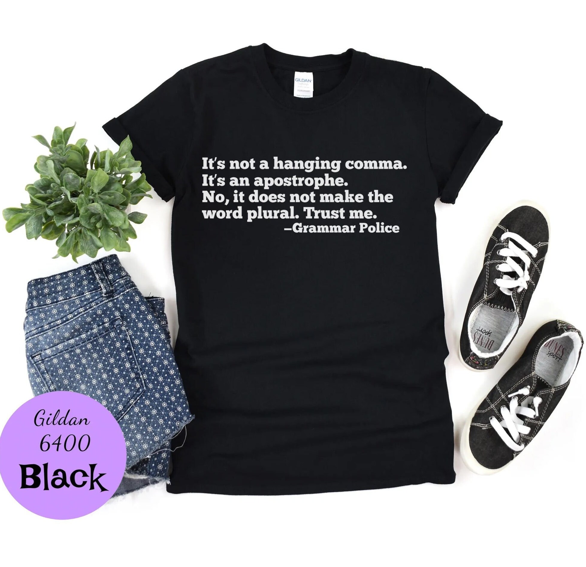 Funny Grammar Shirt Apostrophe Not A Comma T Shirt Funny Teacher ...