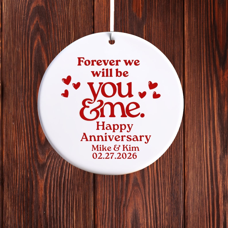 Romantic Anniversary Ornament | Ceramic Couple Keepsake | Wedding ...