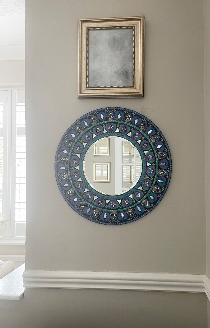 Hand-painted Mandala Art Mirror/mandala Dot Art - Etsy