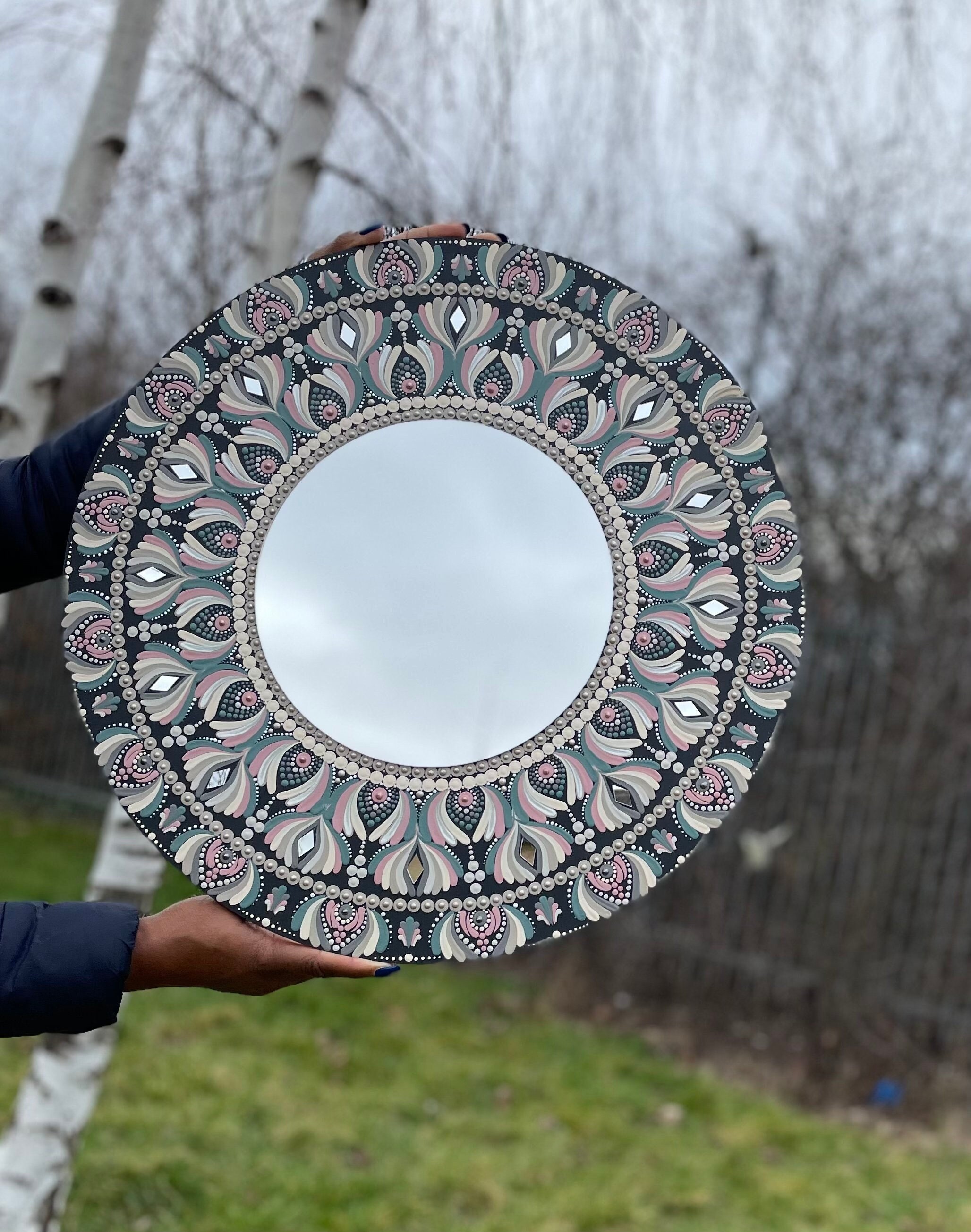 Hand-painted Mandala Mirror/mandala Art/mandala Dot Art - Etsy Canada