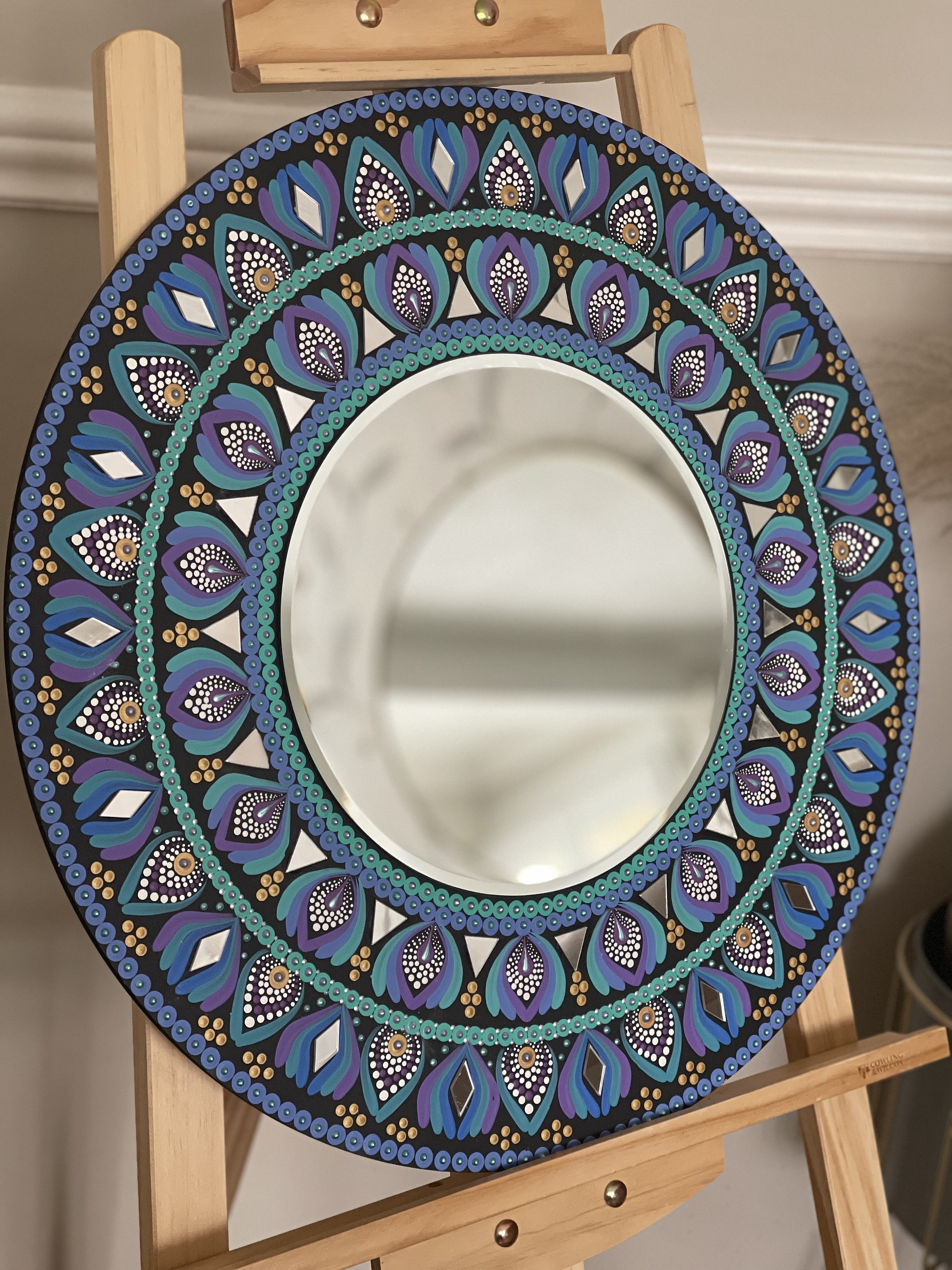 Hand-painted Mandala Art Mirror/mandala Dot Art - Etsy