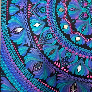 20” Square Hand-painted Mandala Art/mandala Dot Art - Etsy