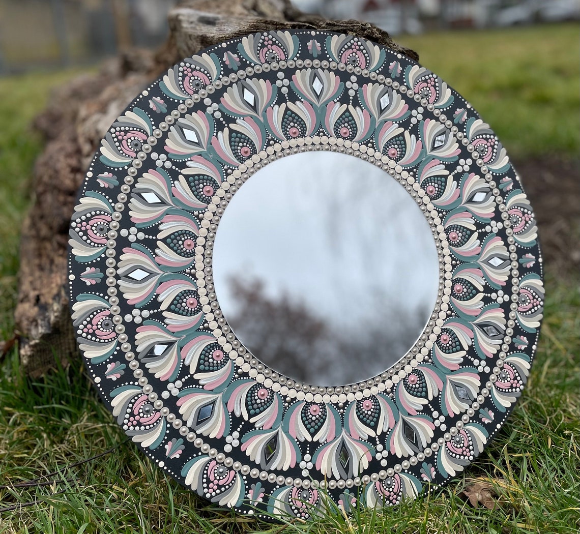 Hand-painted Mandala Mirror/mandala Art/mandala Dot Art - Etsy Canada