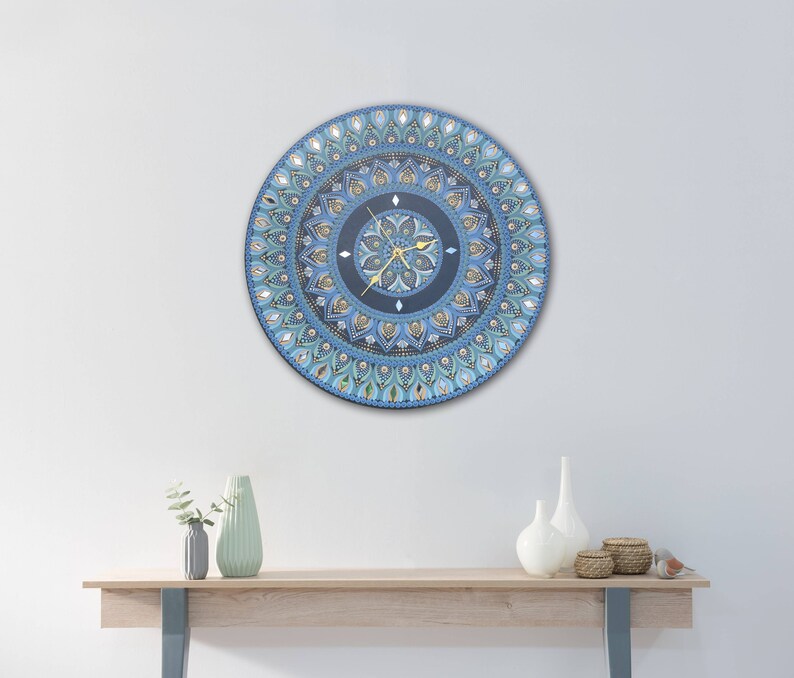 20 Hand-painted Mandala Clock/mandala Dot Art/mandala Painting - Etsy
