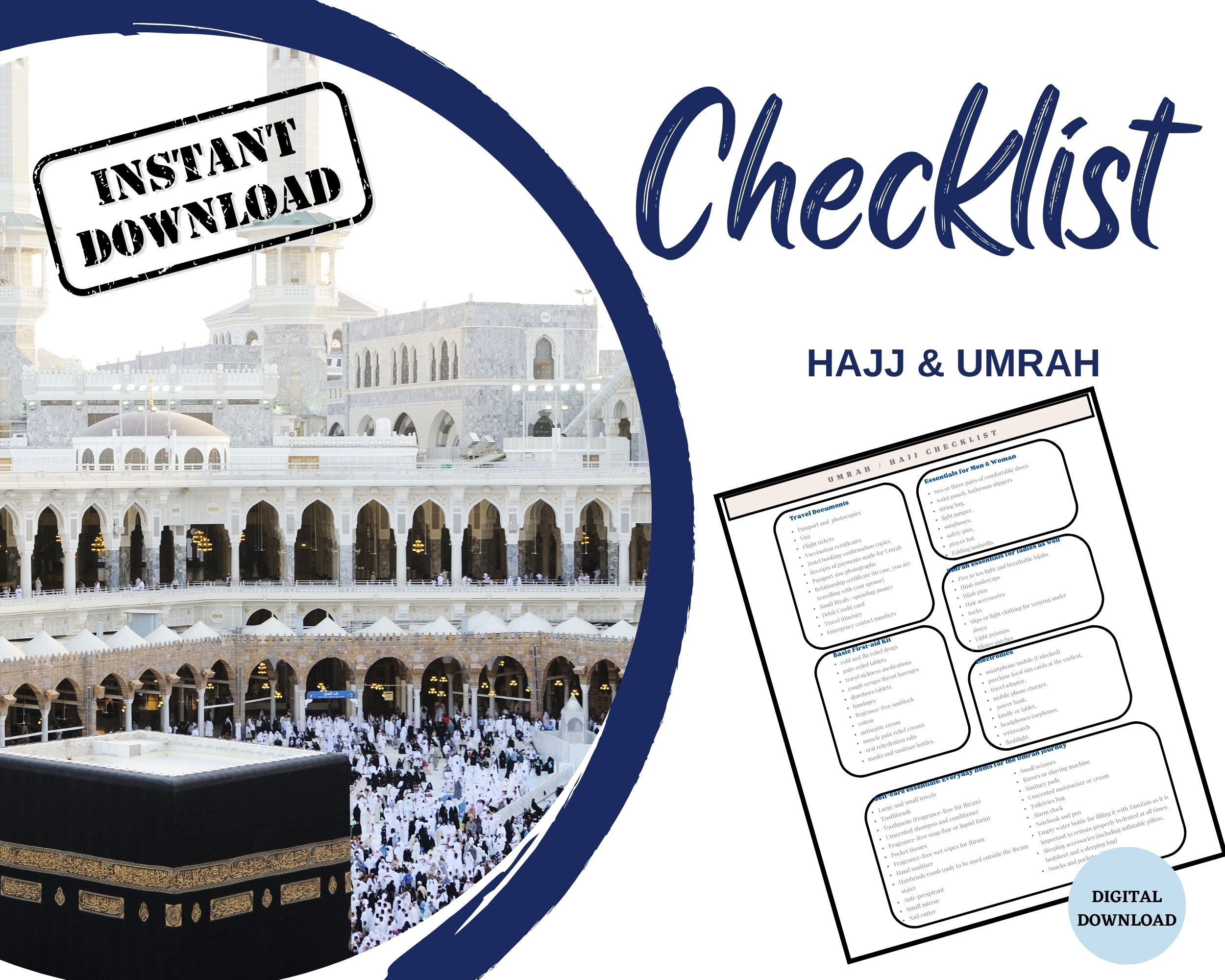 Hajj and Umrah Checklist - Etsy Hajj and Umrah Checklist - Etsy