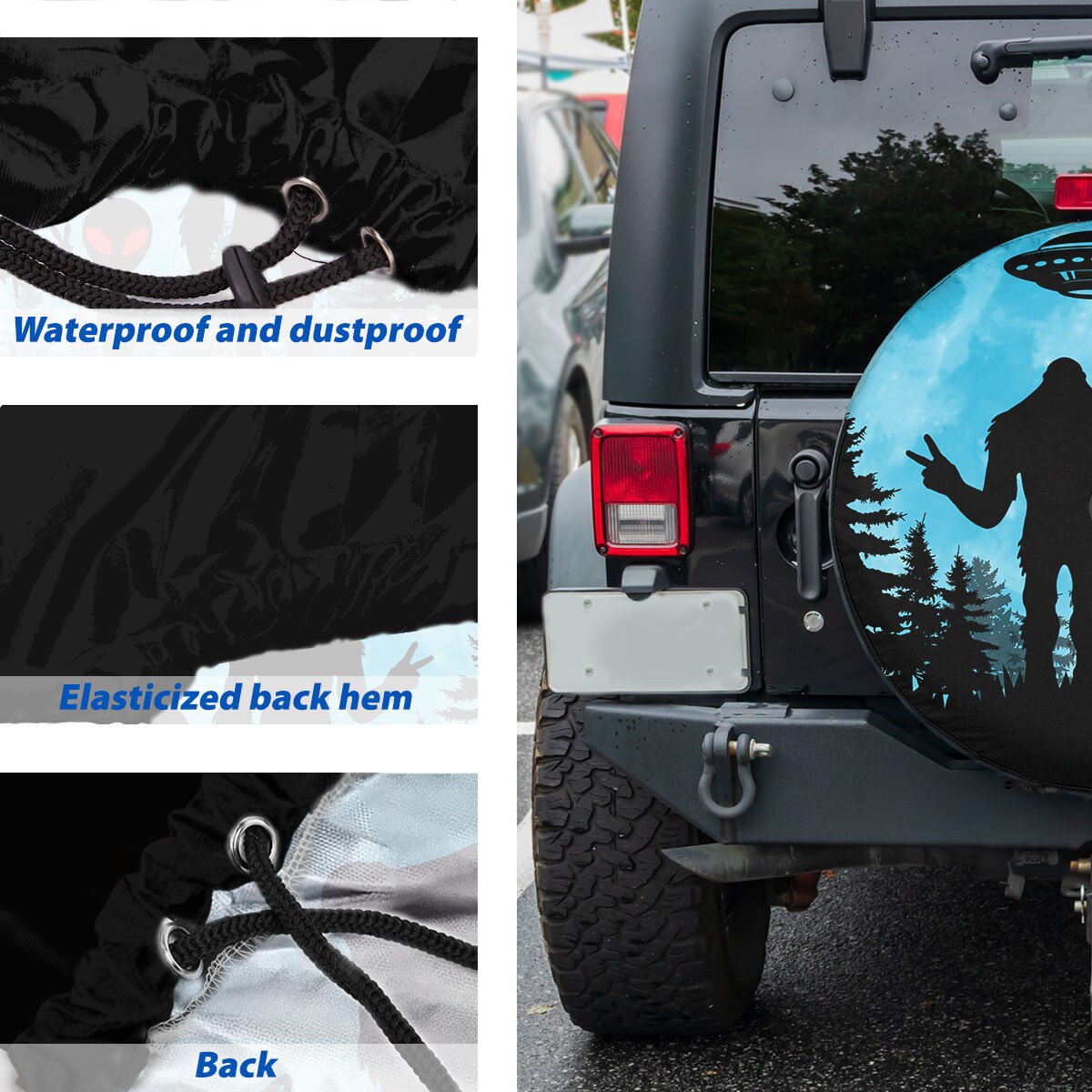 Bigfoot Alien Ufo Space Spare Tire Cover Bigfoot Sasquatch - Etsy