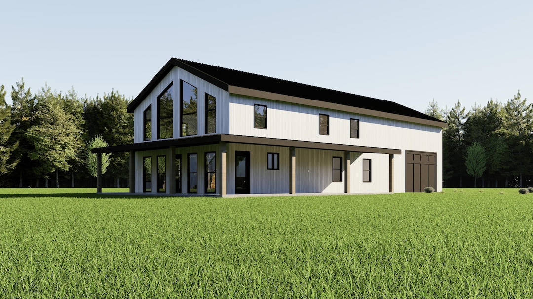 Barndominium House Plan, 4 Bedroom 3 Bathroom, 2100 Sq Ft Farmhouse ...