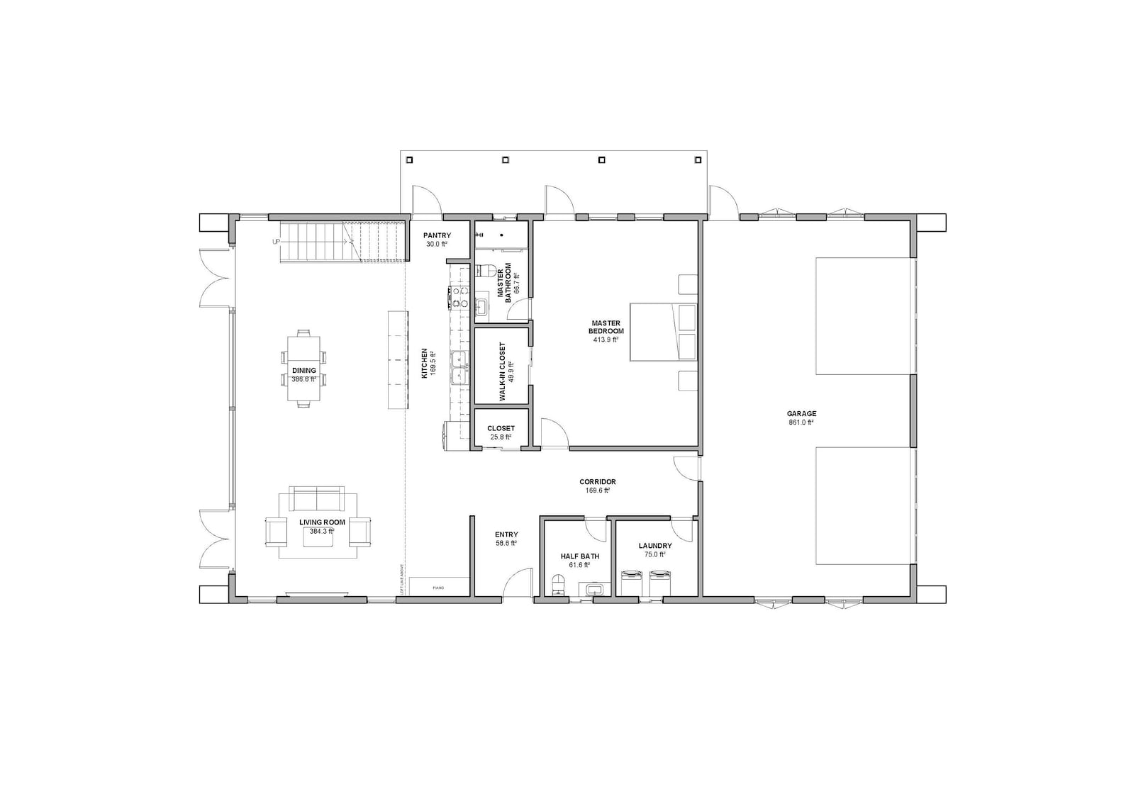 Barndominium House Plan, 4 Bedroom 4 Bathroom With Garage and Loft ...