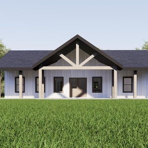 Barndominium, 3 Bedroom 2 Bathroom House Plan With Porch, 1600 Sq Ft ...