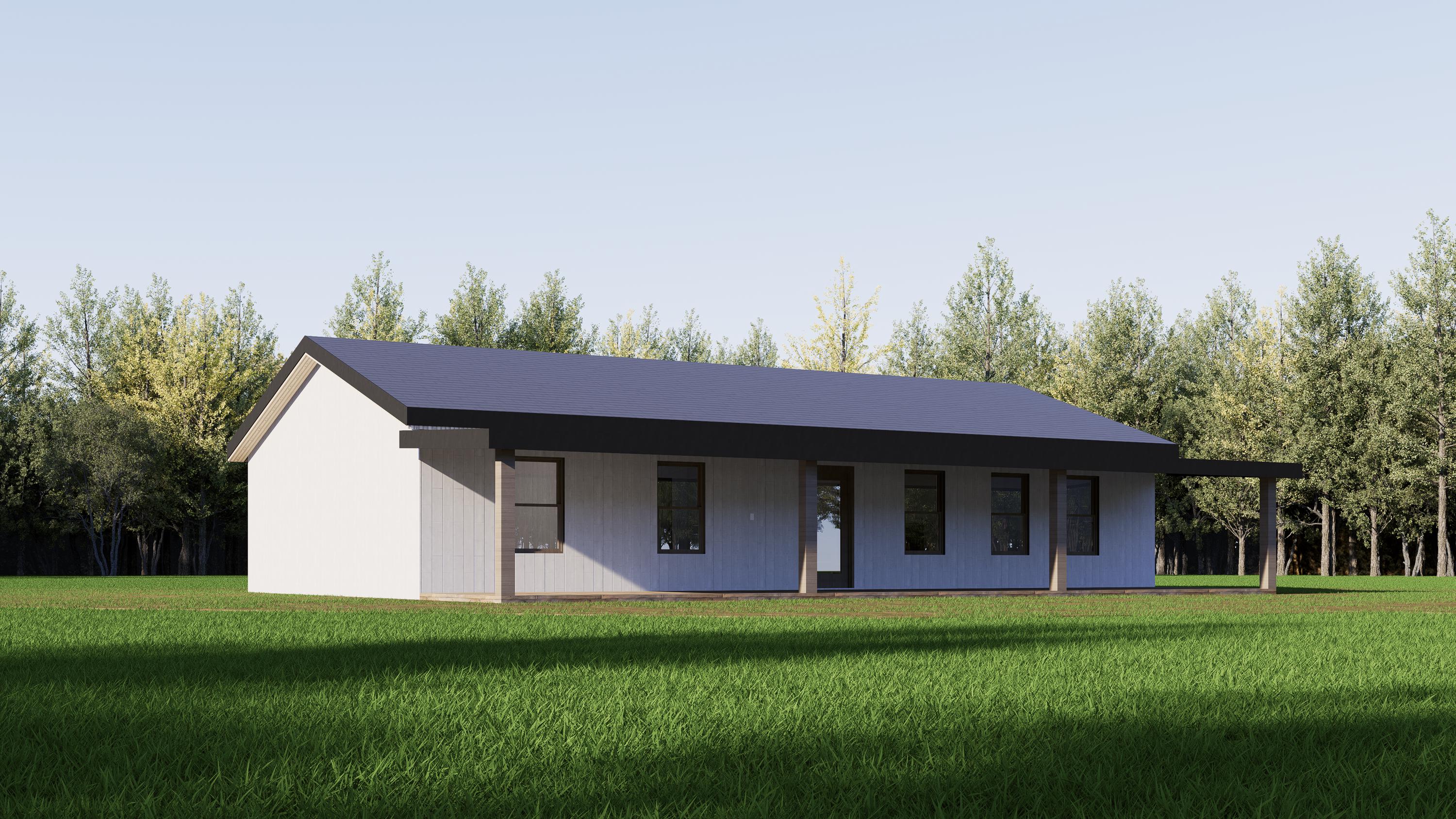 House Plan, 4 Bedroom 2 Bathroom With Porch, 1500 Sq Ft, Barndominium ...