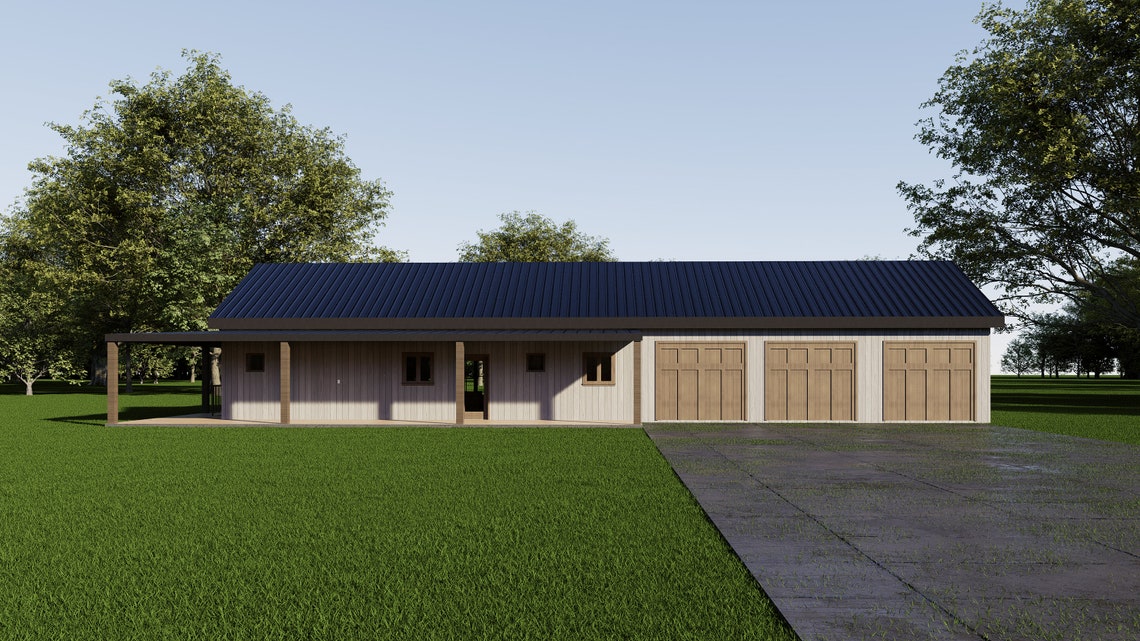 Barndominium House Plan | 2 Bed 2 Bath | 80x25 Layout | 2000 Sq Ft ...