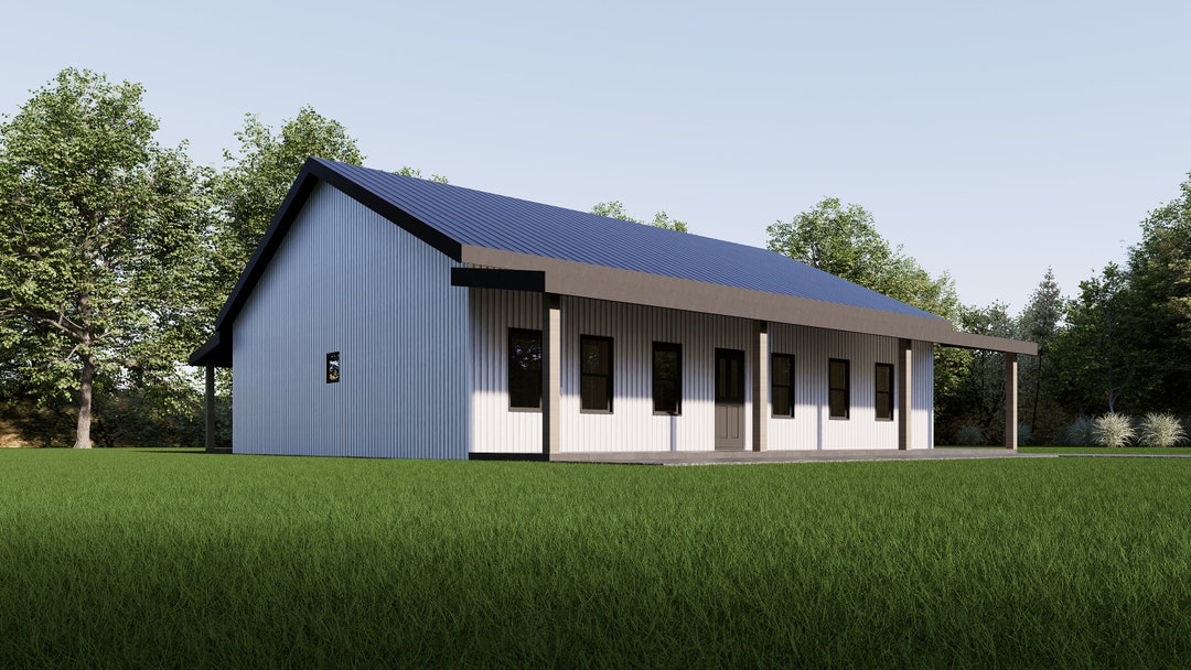 Barndominium House Plan | 3 Bed 2 Bath | 1620 Sq Ft Farmhouse Ranch ...