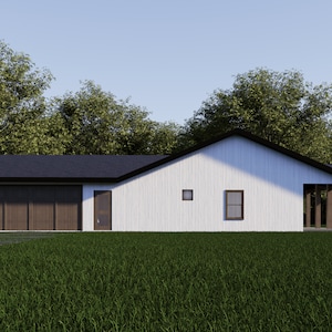 House Plan, Barndominium, 3 Bed, 2 Bath, Porch, Garage, 1600 Sq Ft ...