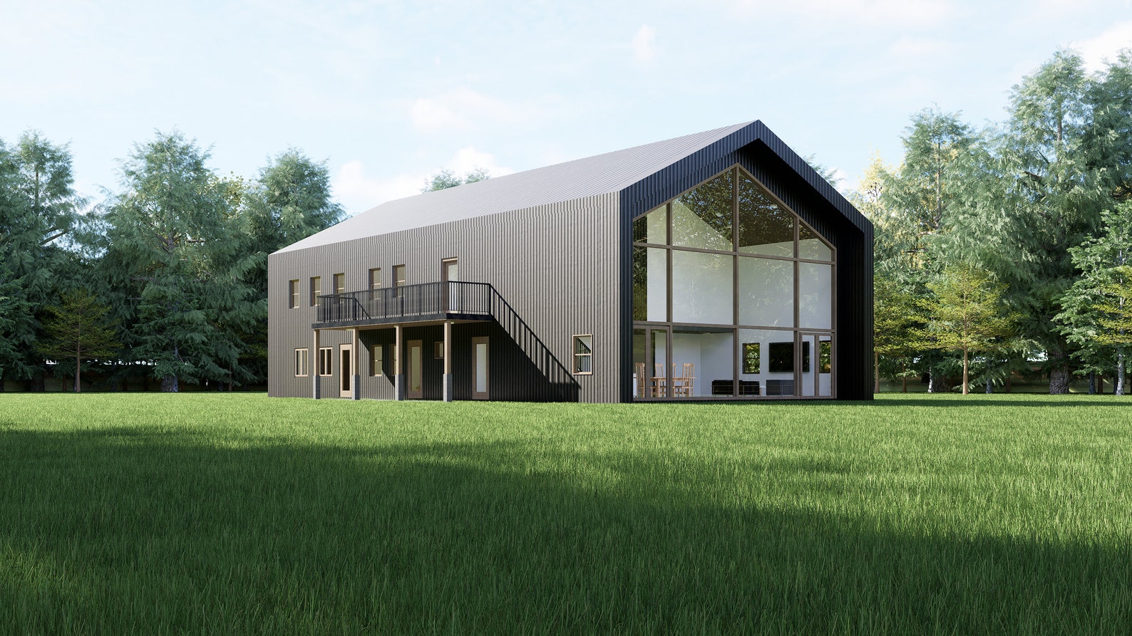 Barndominium House Plan, 4 Bedroom 4 Bathroom With Garage and Loft ...