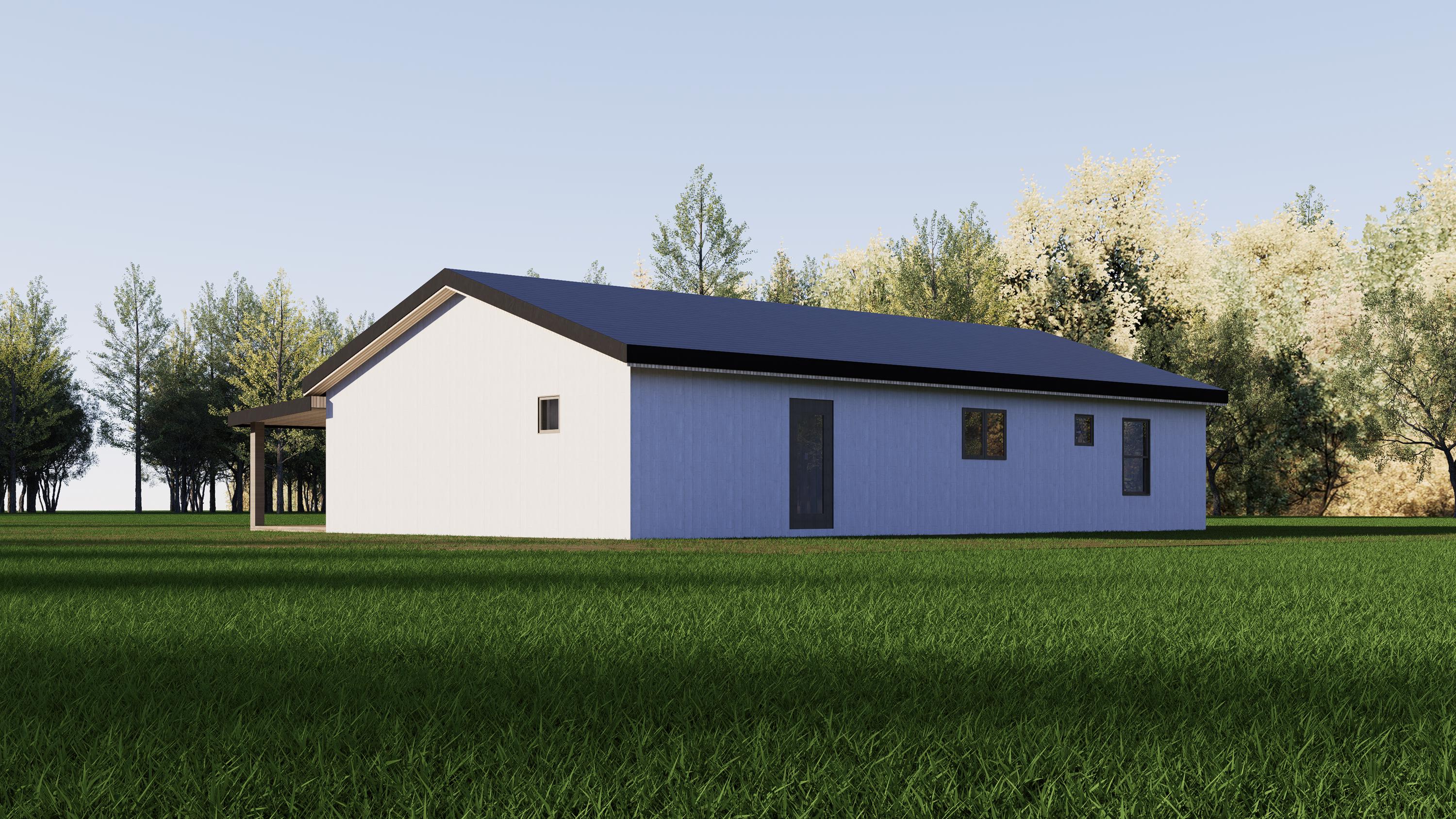 House Plan, 4 Bedroom 2 Bathroom With Porch, 1500 Sq Ft, Barndominium ...