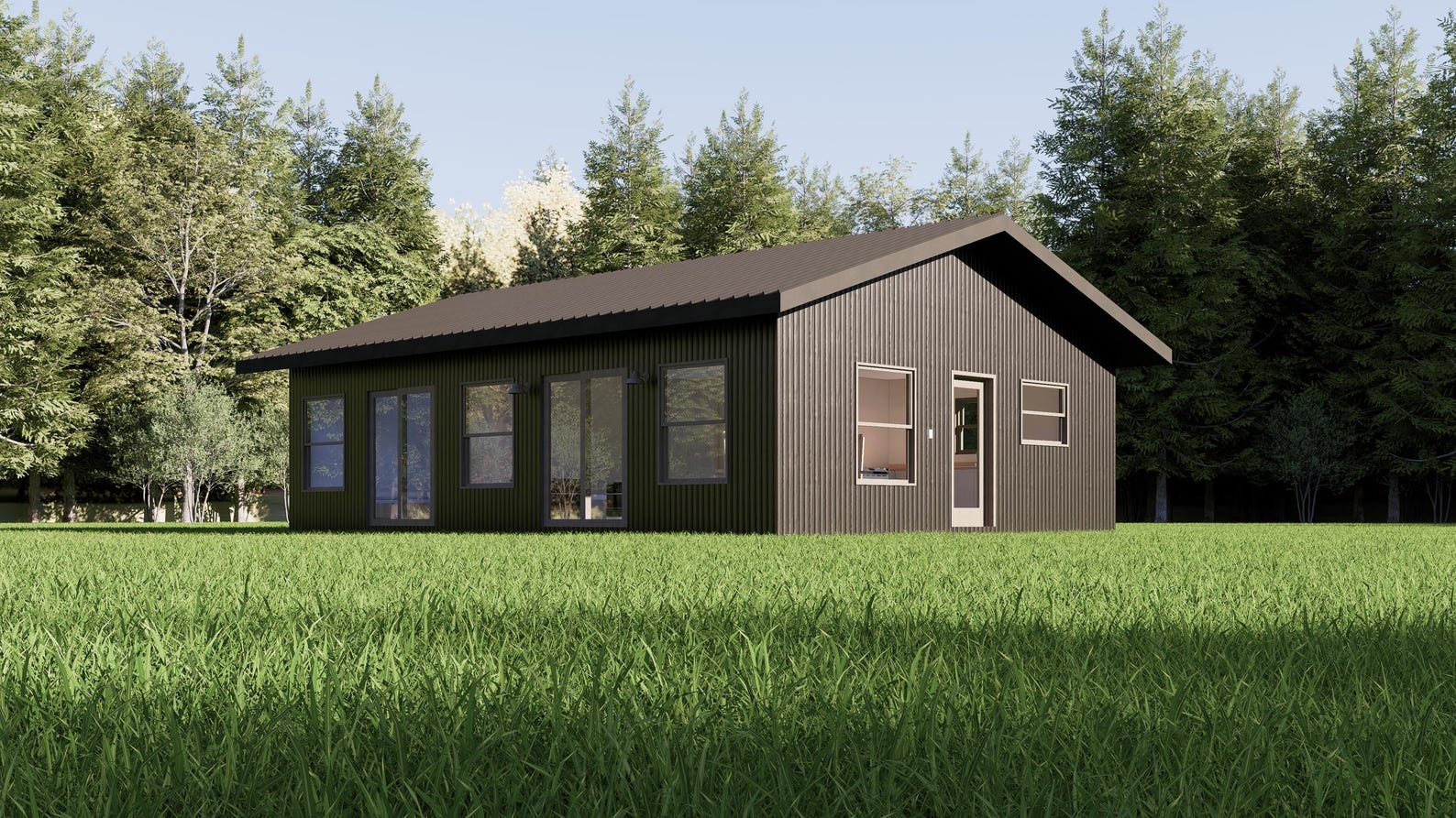House Plan, 2 Bedroom 1 Bathroom Barndominium, 875 Sq Ft Small Home ...
