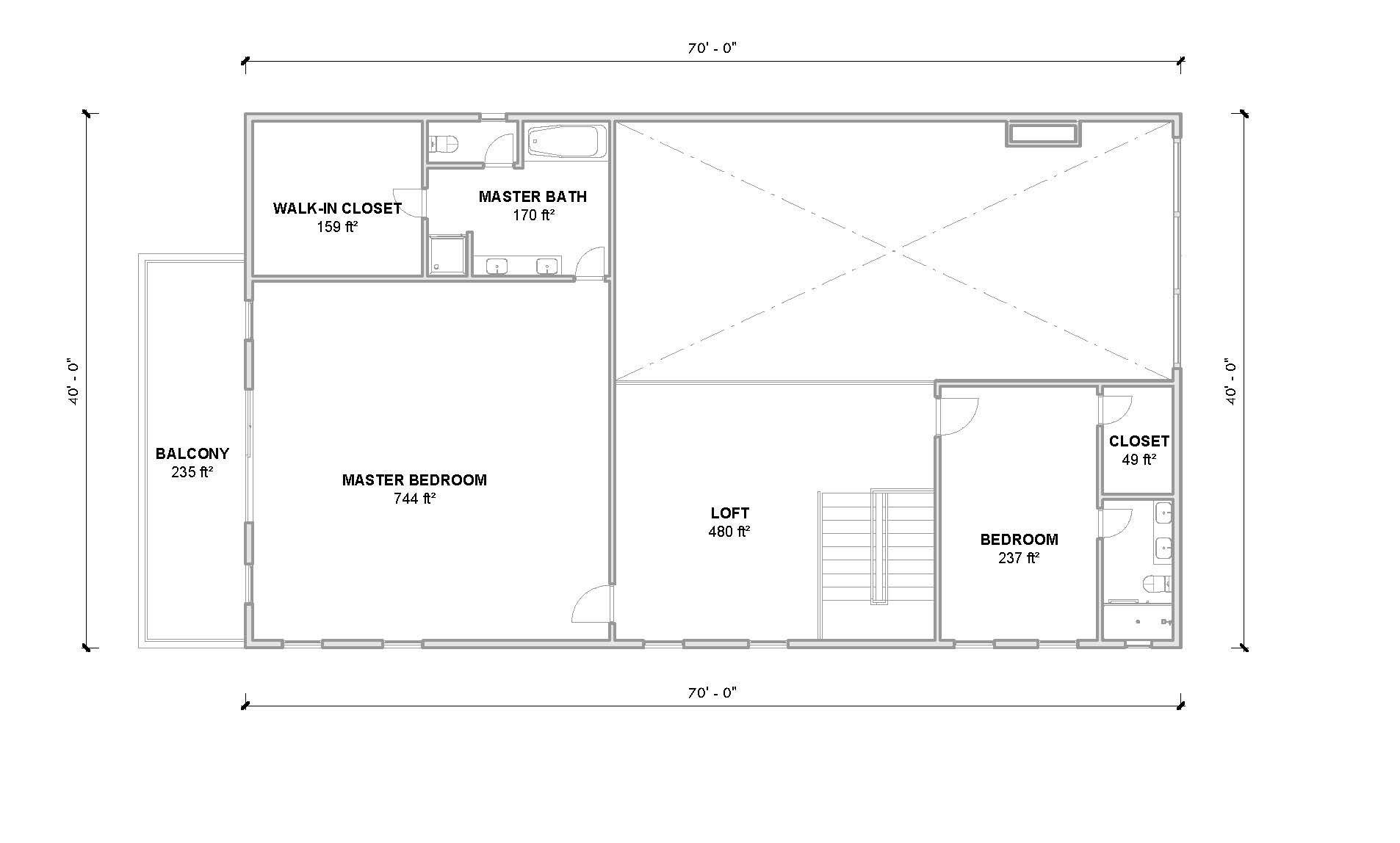 Barndominium, House Plan, 5 Bedroom 4 Bathroom, 2800 Sq Ft, 40x70 Floor ...