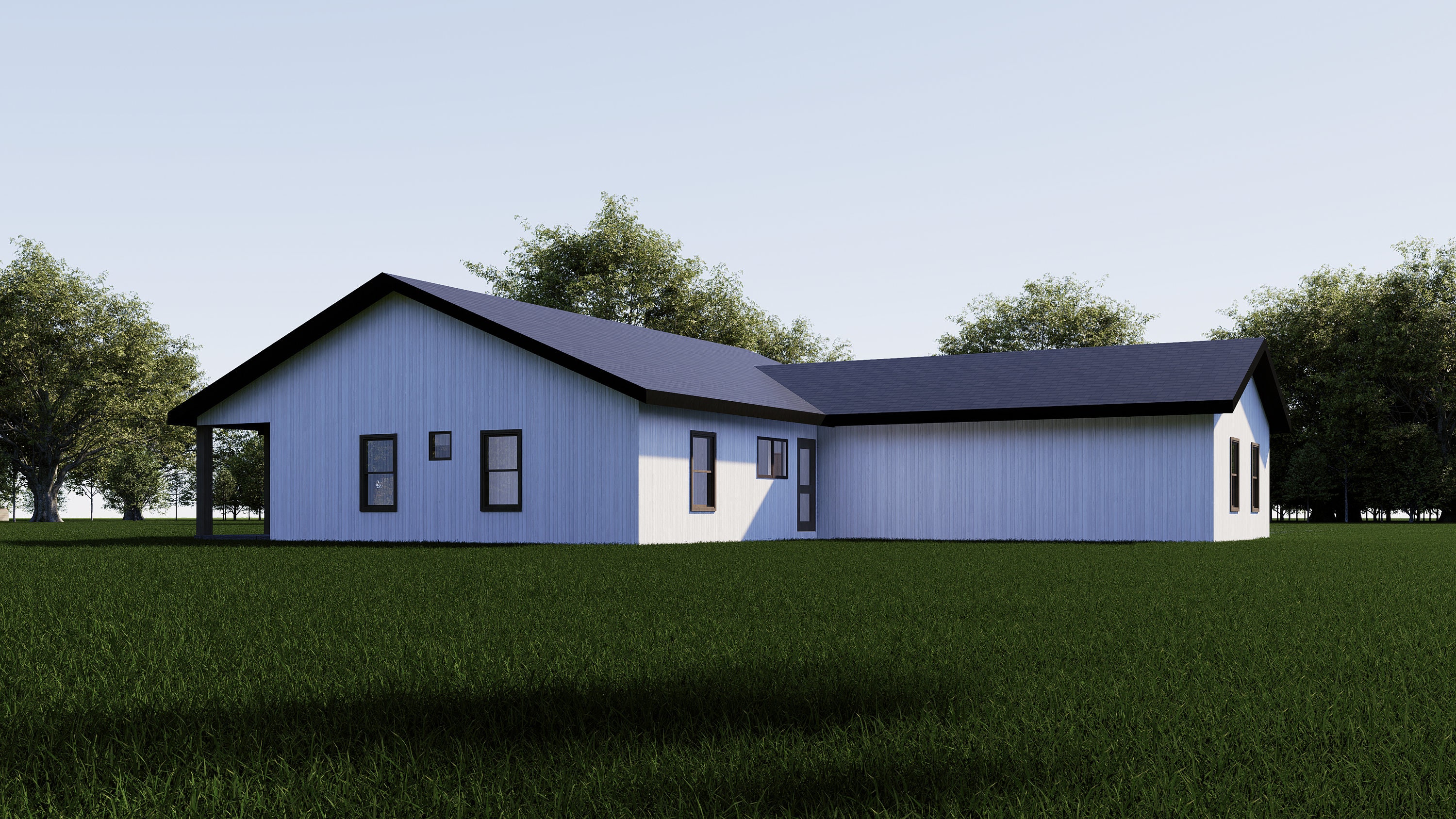 House Plan, Barndominium, 3 Bed, 2 Bath, Porch, Garage, 1600 Sq Ft ...