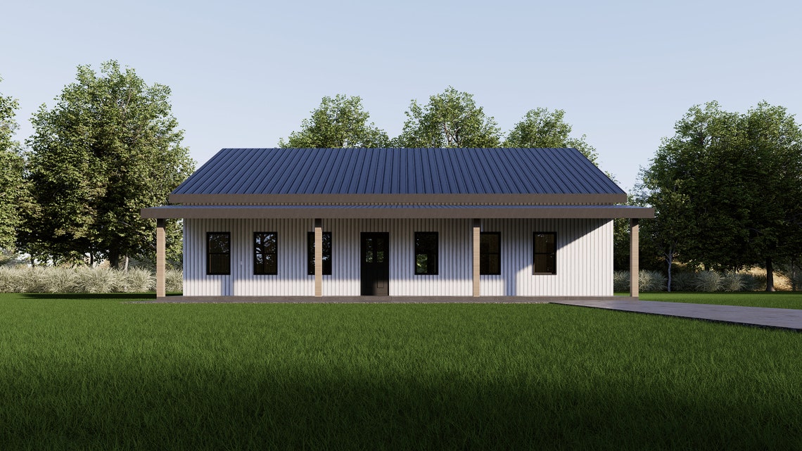 Barndominium House Plan | 3 Bed 2 Bath | 1620 Sq Ft Farmhouse Ranch ...