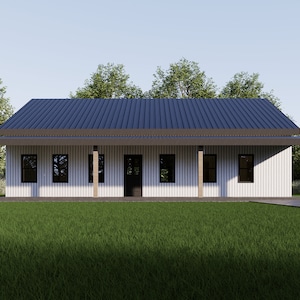 Barndominium House Plan | 3 Bed 2 Bath | 1620 Sq Ft Farmhouse Ranch ...
