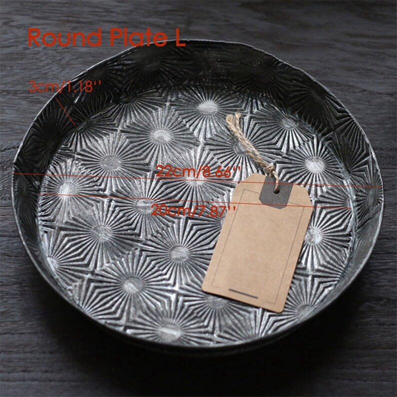 Breakfast Tray Retro Iron Plates for Bread Waffle Decorative Kitchen ...