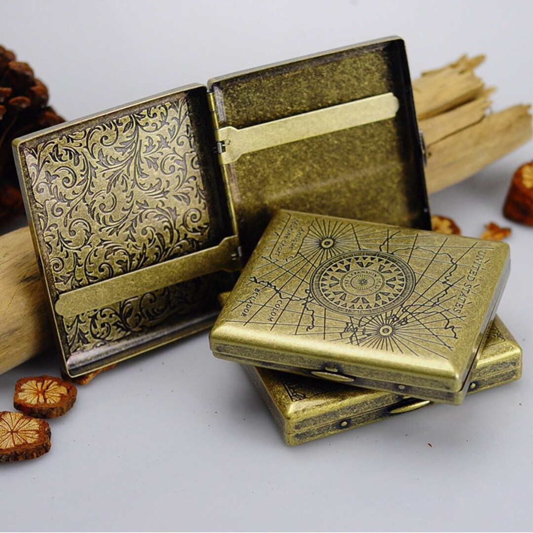 Gold Vintage Cigarette Case Metal Cigarette Holder Portable - Etsy