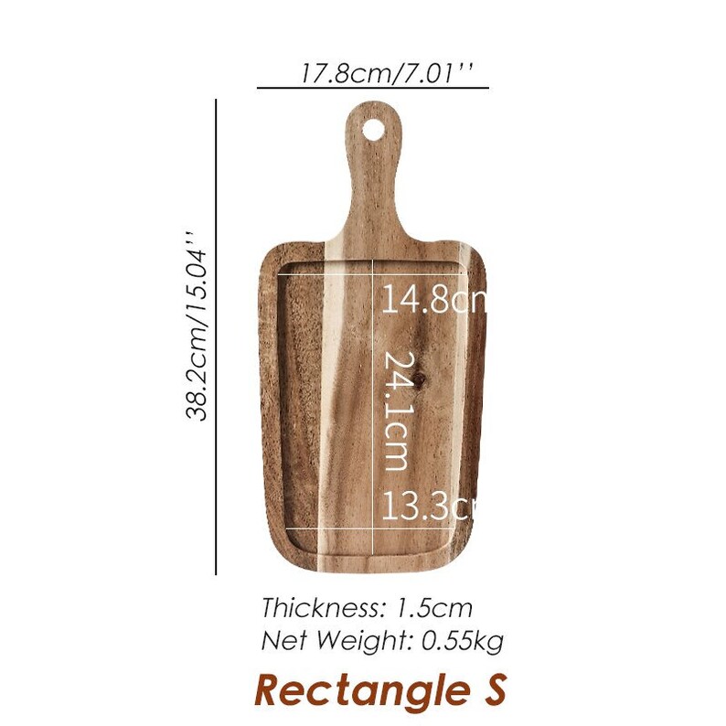 Wooden Plate Round Retro Solid Wood Pizza Tray Bread Dishes Food Steak ...
