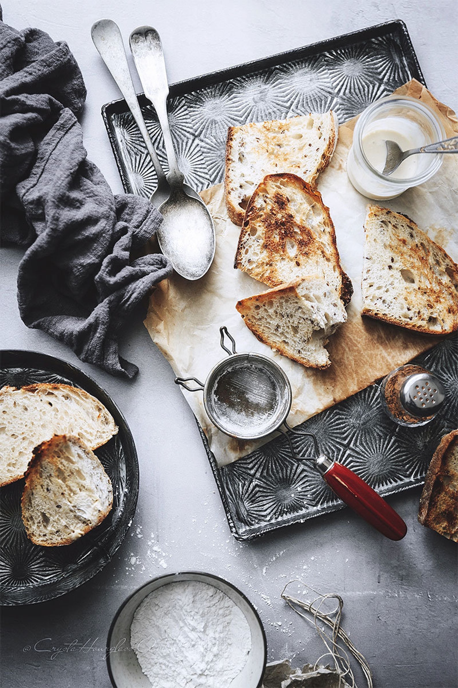 Breakfast Tray Retro Iron Plates for Bread Waffle Decorative Kitchen ...