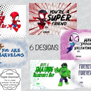 Super Hero Printable Valentines Cards - Etsy