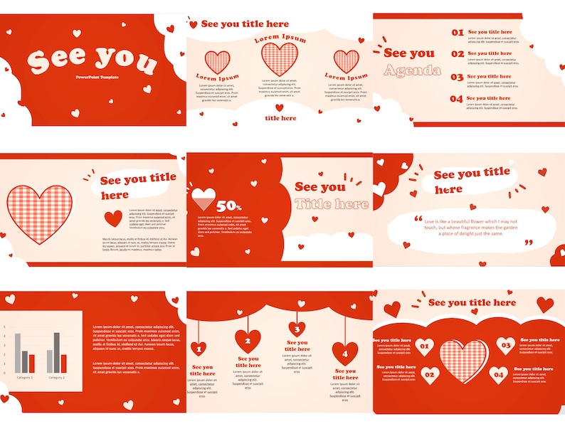 Vintage Heart Shape Powerpoint Template - Etsy