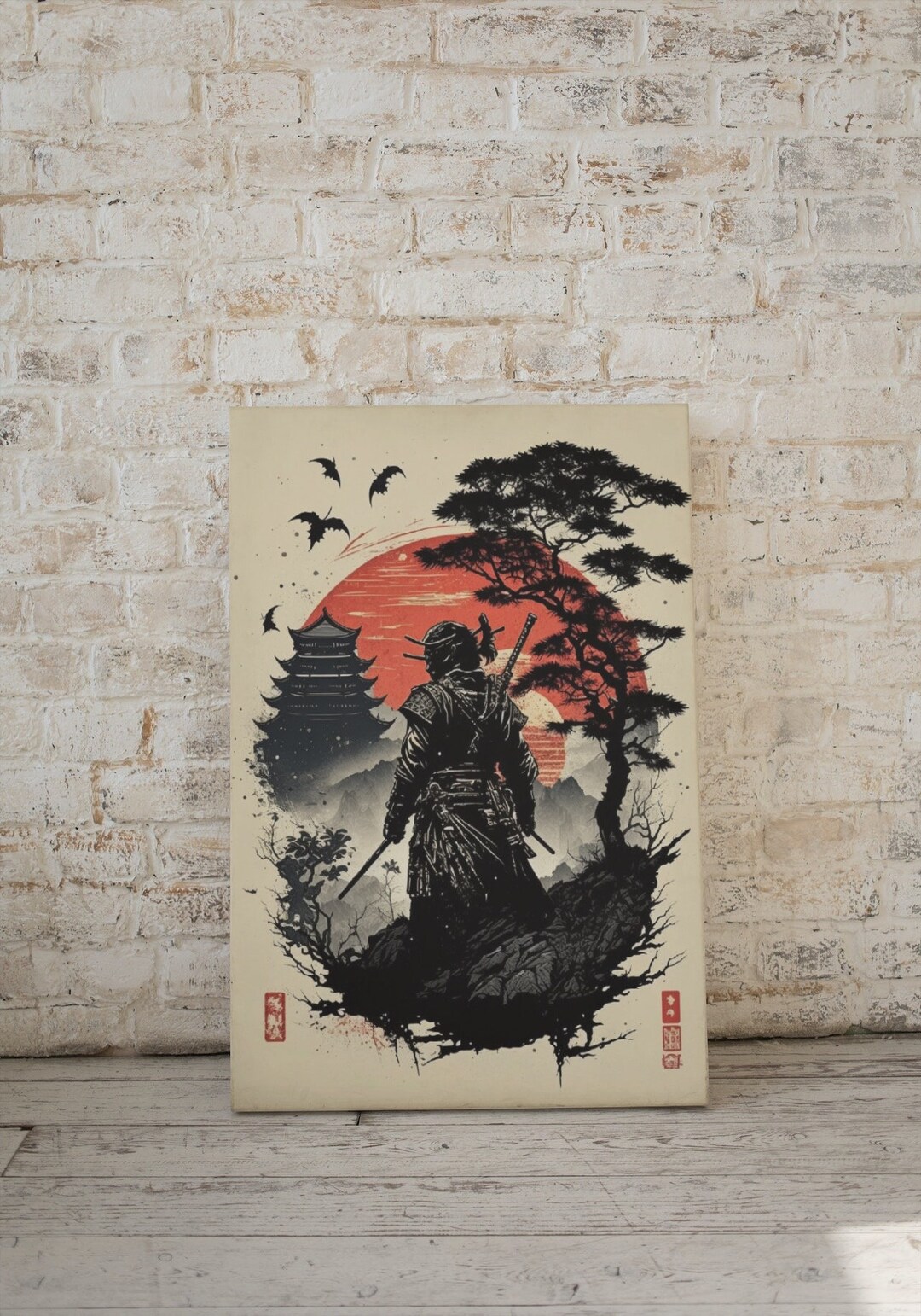 Samurai Wall Art Samurai Painting Japanese Samurai Poster - Etsy