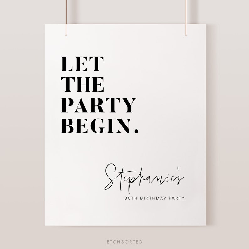 Birthday Welcome Sign, 30s Birthday Sign, 30th Party Sign, ES008 - Etsy