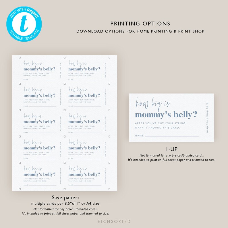 Guess How Big Mommy's Belly is Template, Minimalist Belly Guessing Game ...