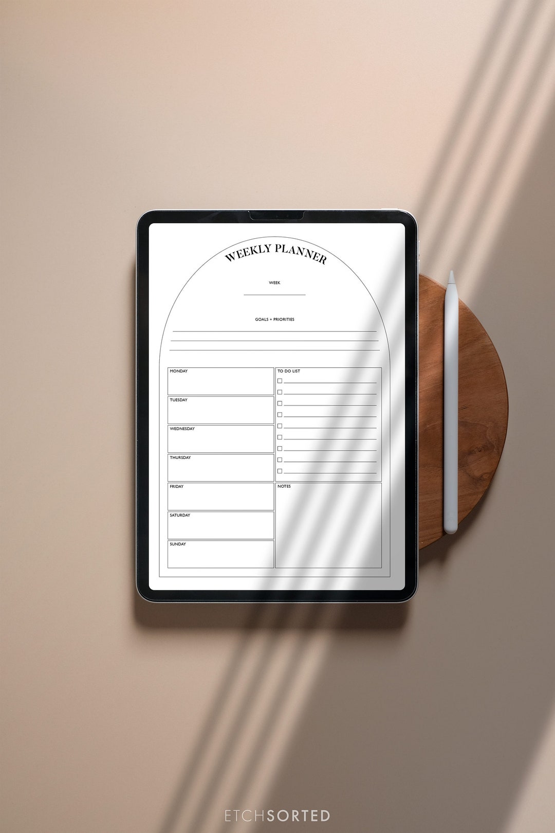 Undated Goodnotes Weekly Planner for Goodnotes, Arched Planner, Digital ...