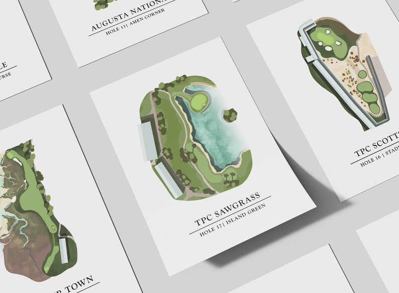 TPC Sawgrass Hole 17 Digital Golf Poster Download for Fathers - Etsy