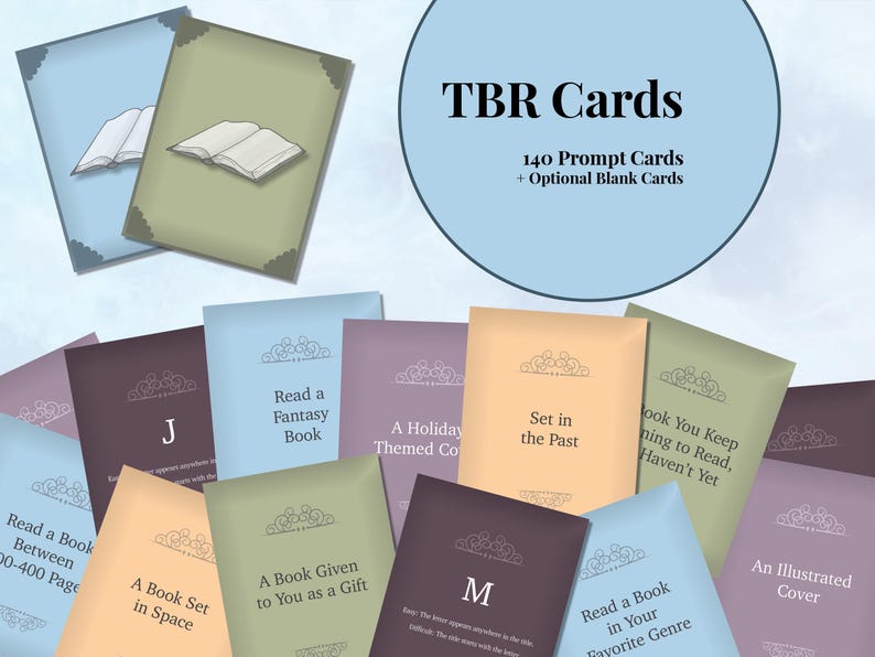 Printable Reading Challenge Cards, TBR Challenge Game - Etsy