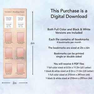 Printable Monthly Book Tracker Bookmarks - Etsy