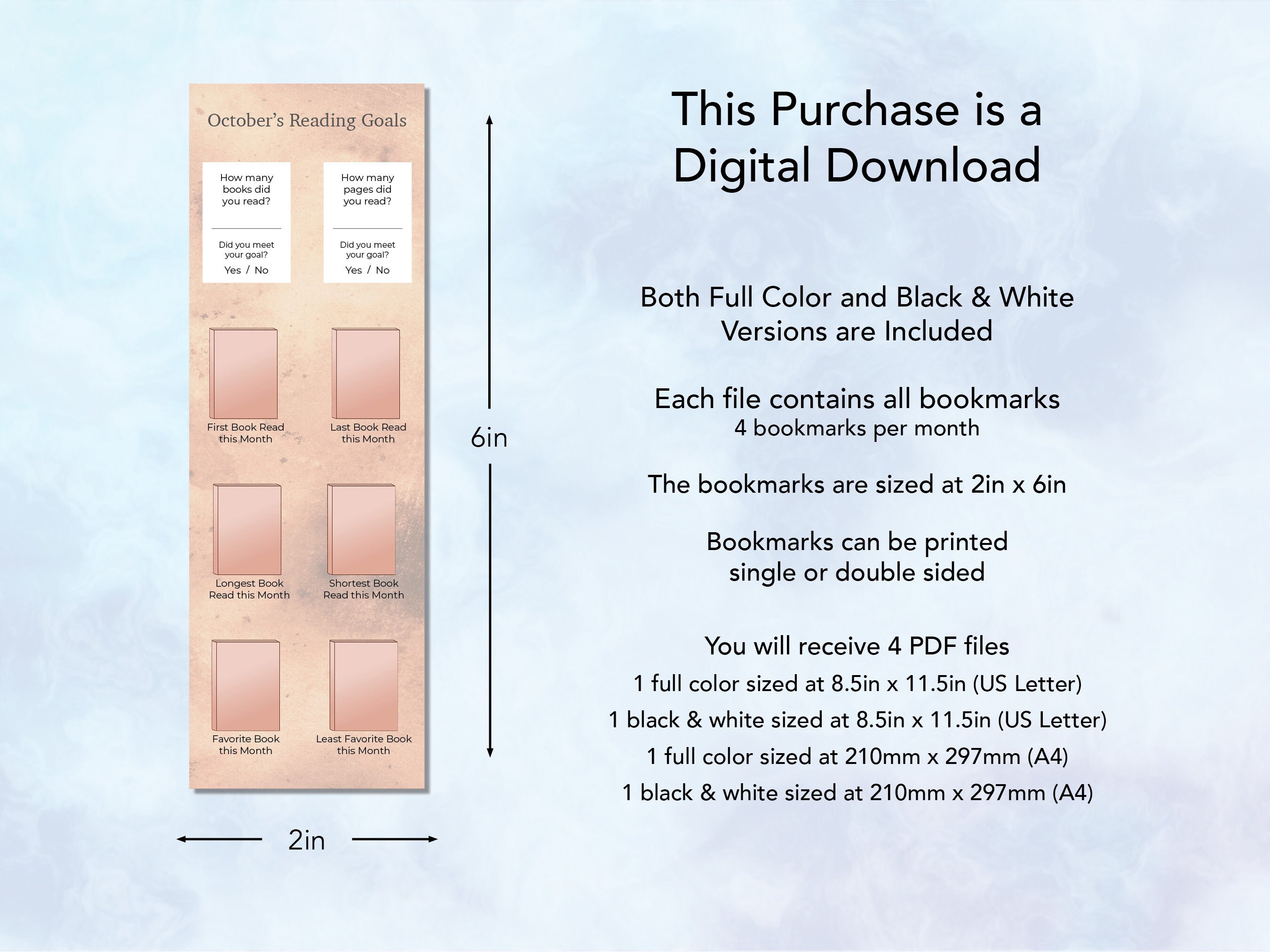Printable Monthly Book Tracker Bookmarks - Etsy