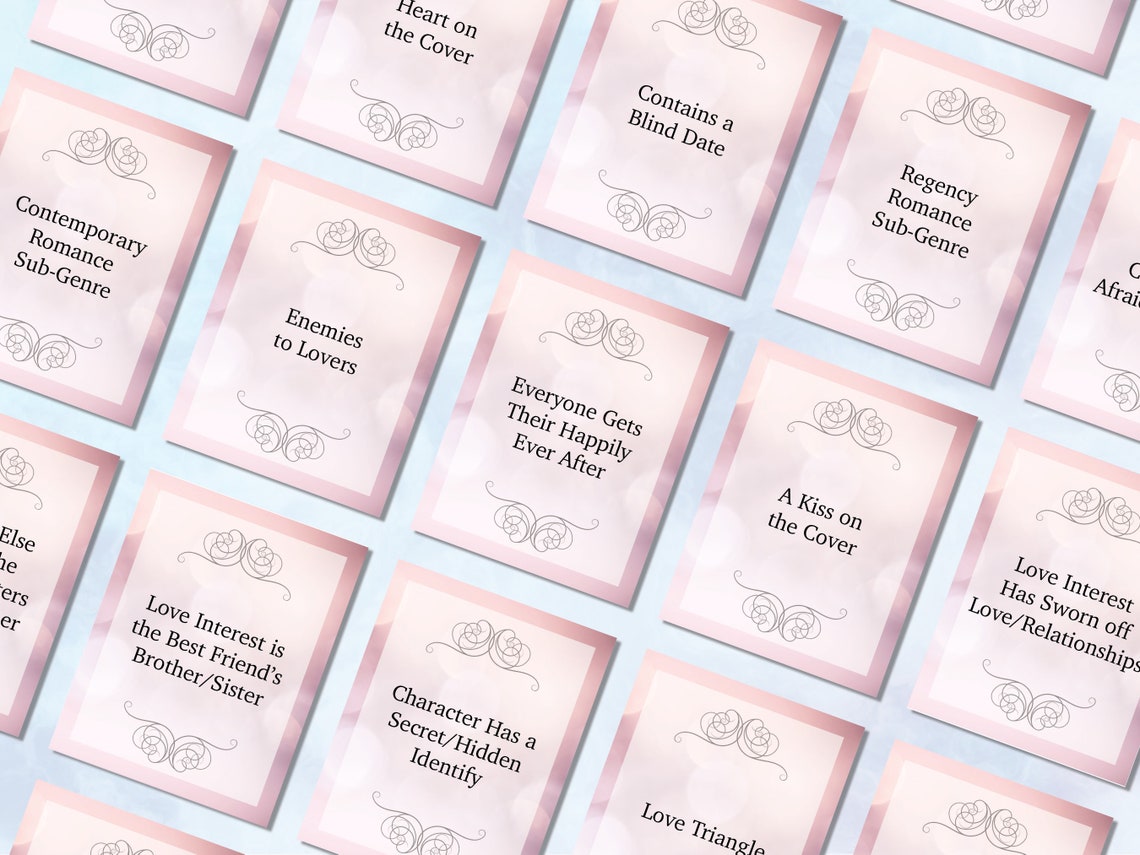 Printable Romance Reading Challenge Cards, TBR Challenge Game - Etsy
