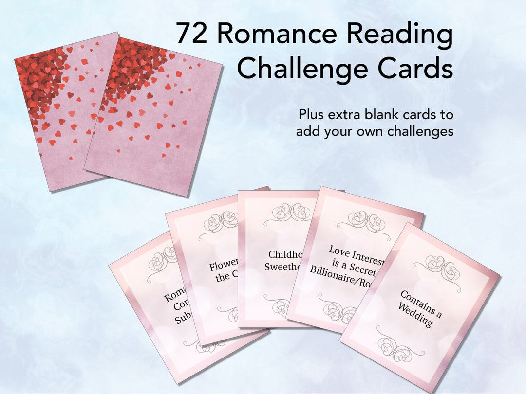 Printable Romance Reading Challenge Cards, TBR Challenge Game - Etsy