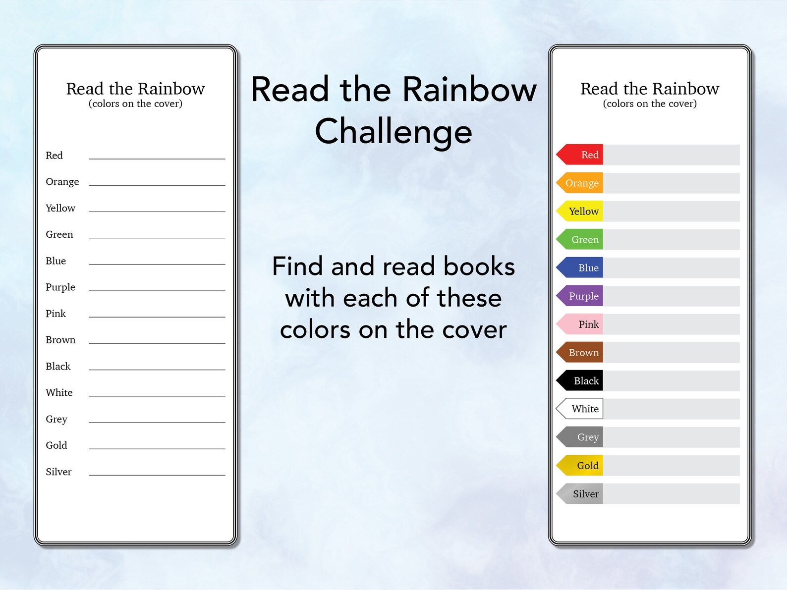 Printable Reading Challenges Bookmarks - Etsy