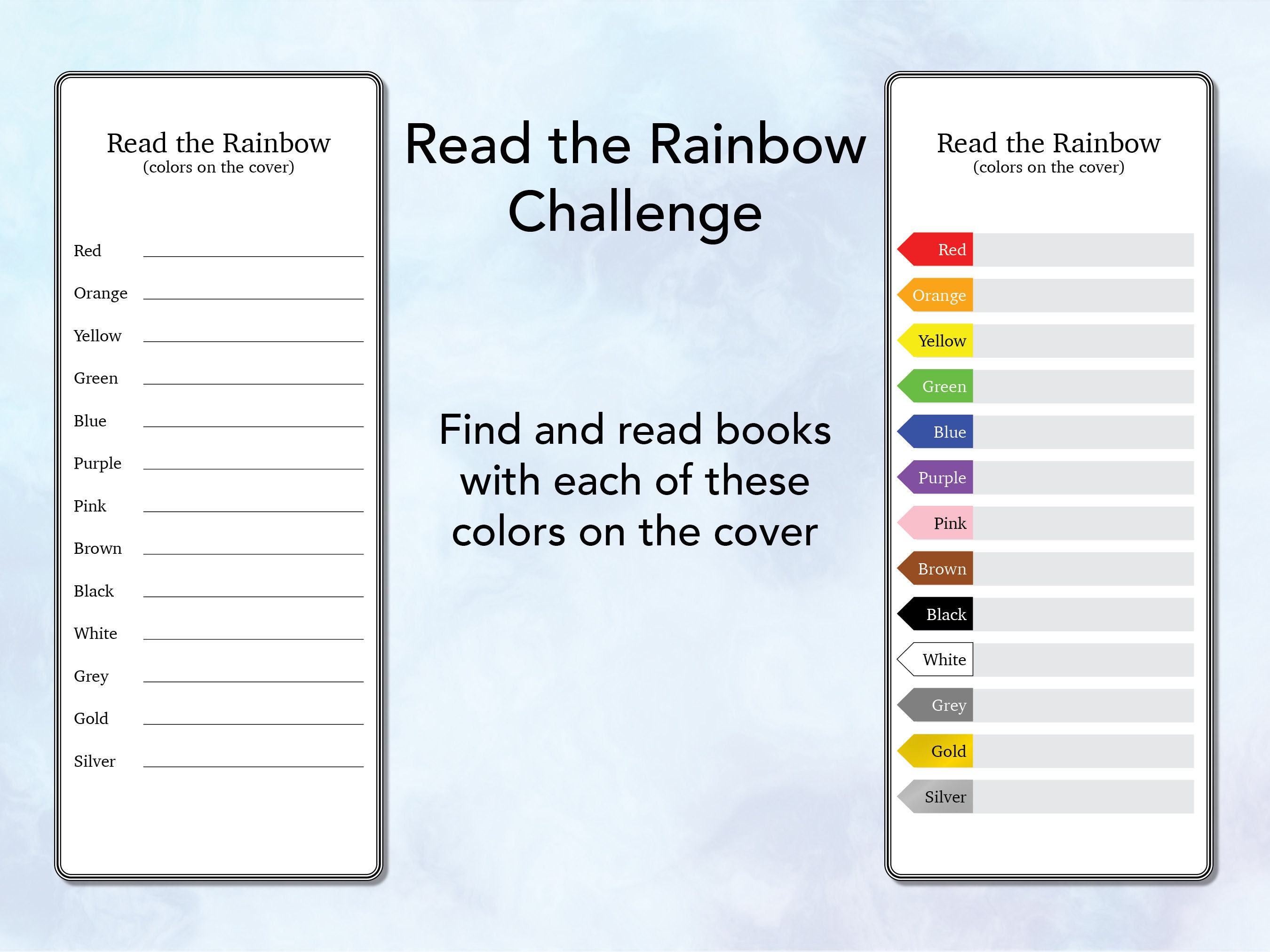 Printable Reading Challenges Bookmarks - Etsy